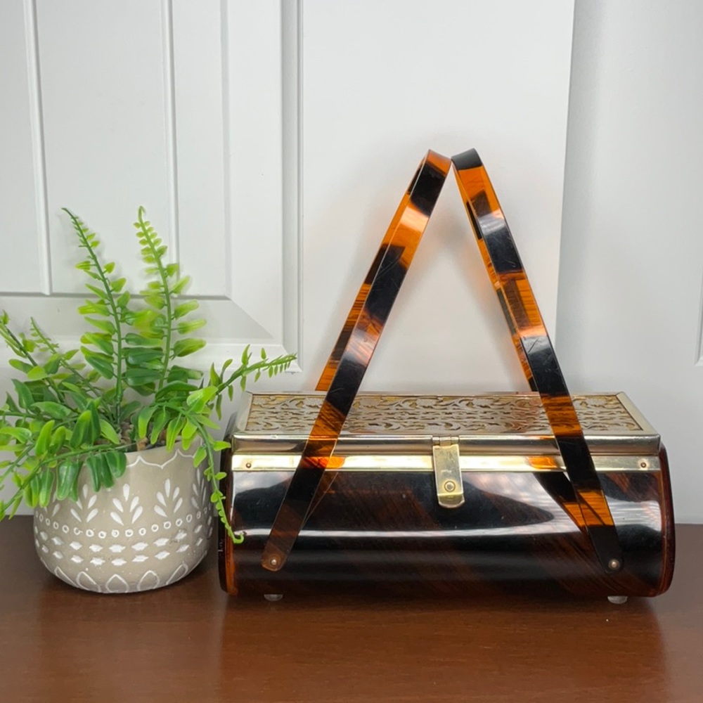 Vintage Tortoise Shell Lucite Bag - Gem